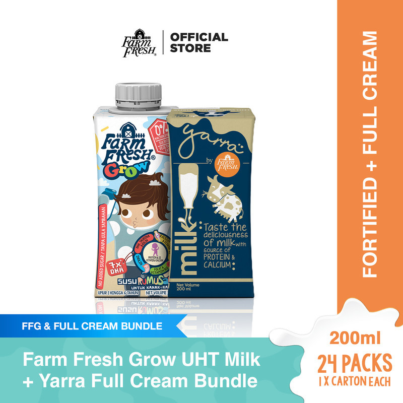 Yarra By Farm Fresh UHT Full Cream Milk + Farm Fresh Grow Formulated ...