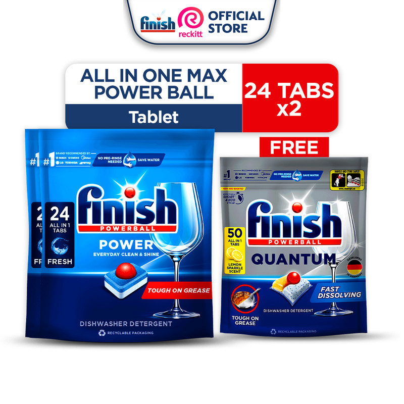 [B1F1] Finish All In One Dishwasher Cleaning Tabs 48s FREE Finish ...