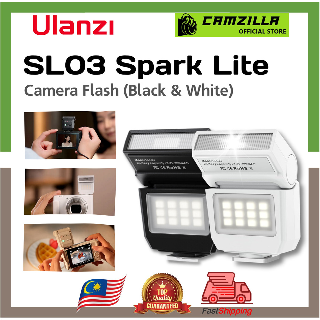 Ulanzi SL03 Spark Lite Camera Flash (Black & White) | Shopee Malaysia