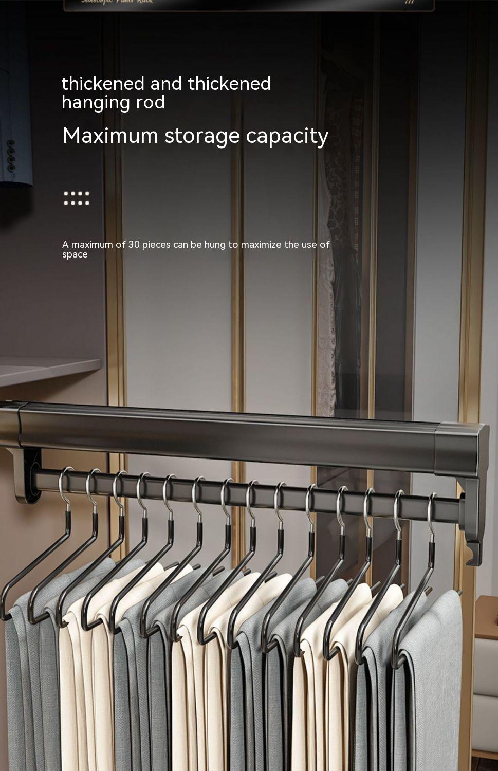 Multifunctional Pull-Out Retractable Clothes Hat Storage Rack, Wardrobe ...