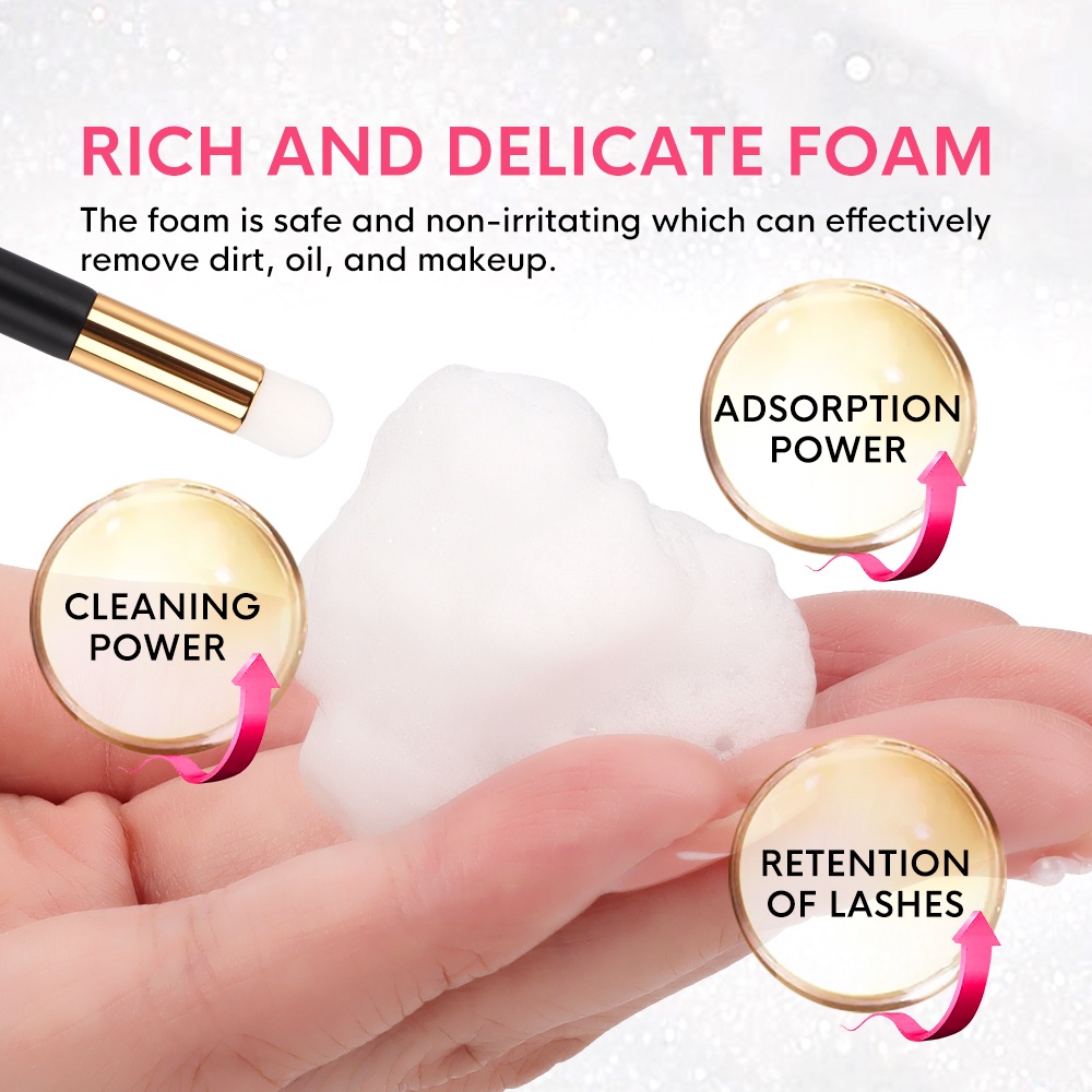 Genielash Eyelash Extension Foam Shampoo for Lash Spa Mousse Formulated Cleansing Foam Bubble ...