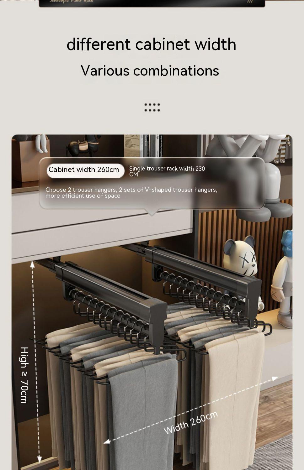 Multifunctional Pull-Out Retractable Clothes Hat Storage Rack, Wardrobe ...