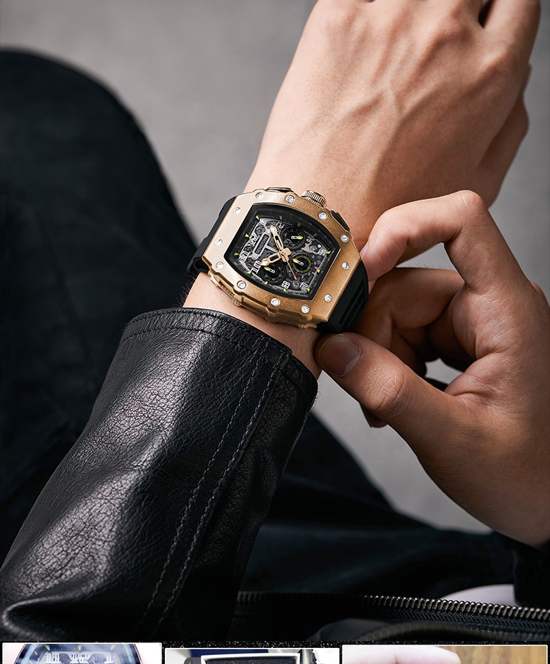 SENSTONE Jam Tangan Lelaki Original Waterproof Stainless Steel Rubber ...