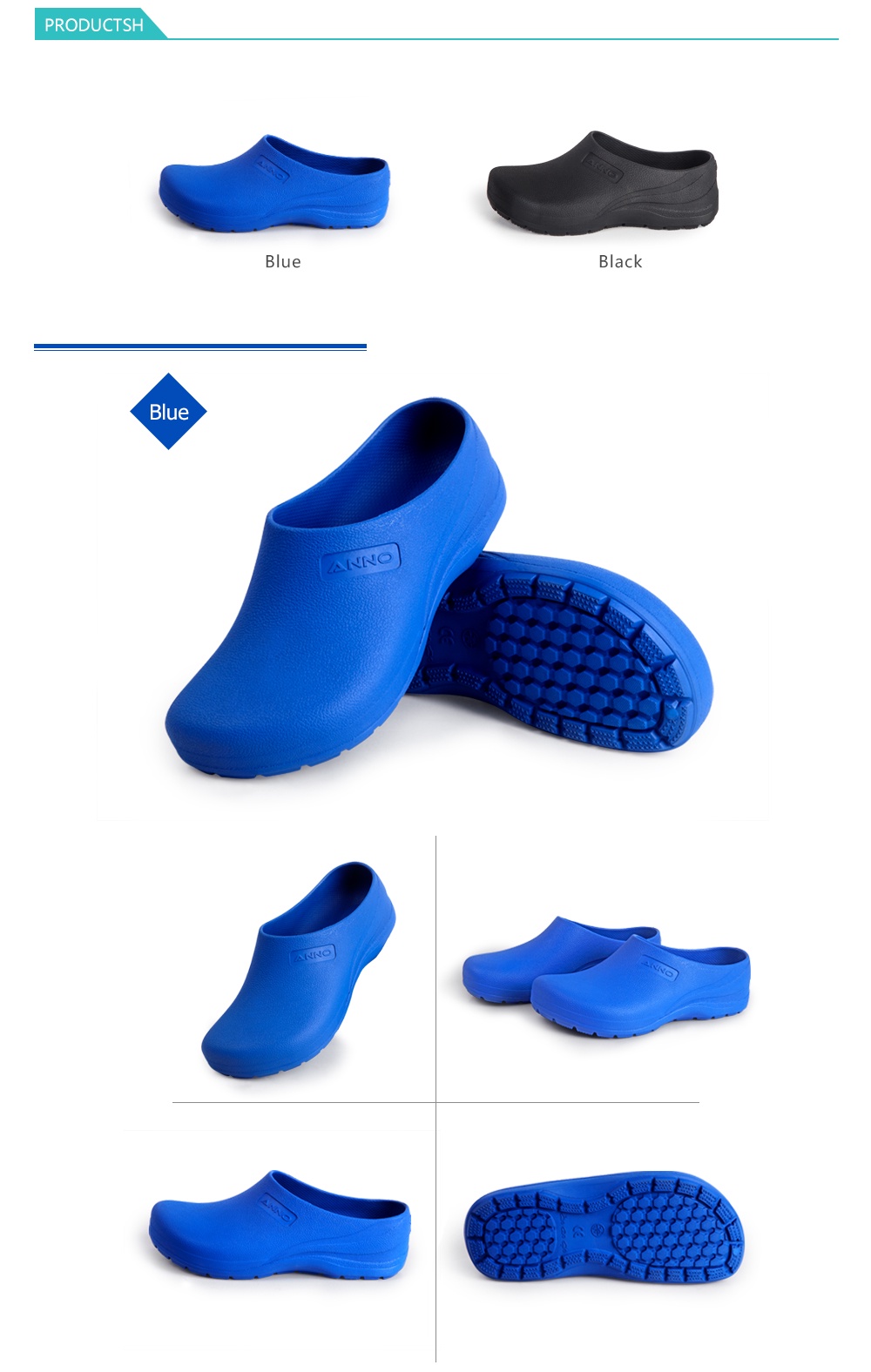 ANNO Rubber Nurse Shoes Doctor Ankle Wrap Surgical Clogs Flat Footwear ...