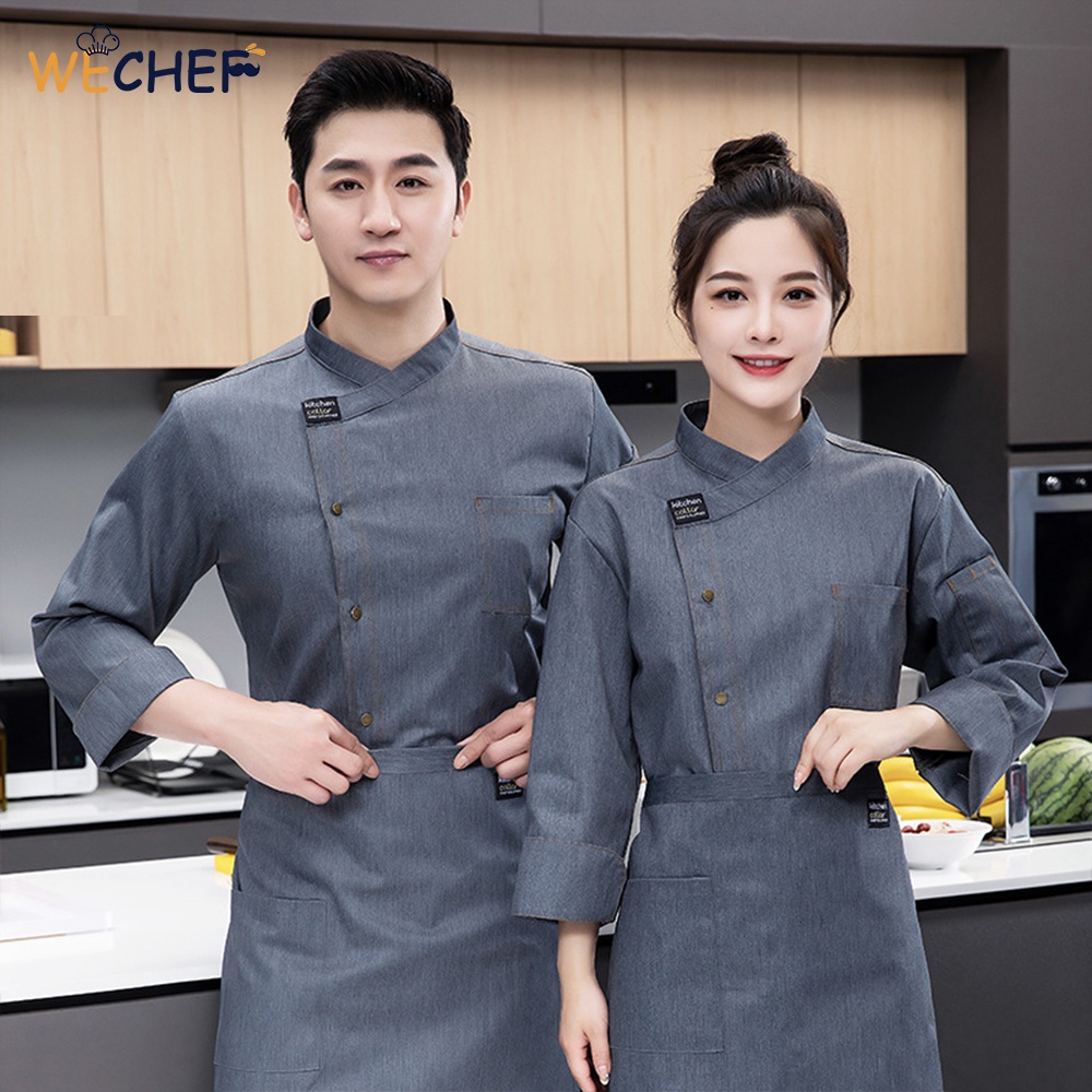 🔥🇲🇾MALAYSIA READY STOCK🔥 Chef Uniform Baju Chef's Workwear Long-Sleeved ...