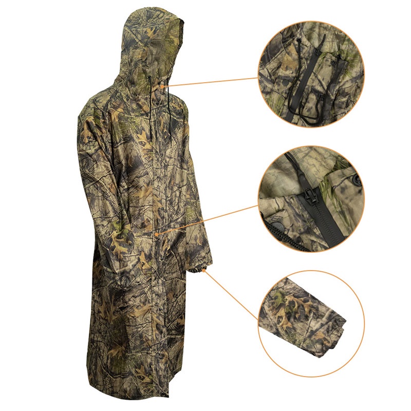 Camouflage Long Raincoat for Men Tactics Camo Waterproof Poncho Woman ...