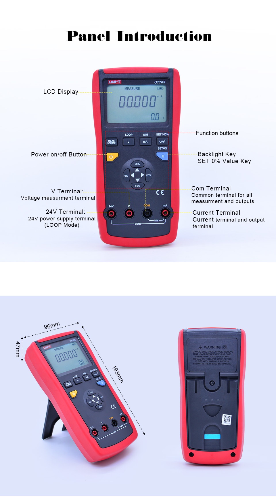 UNI-T UT705 Handheld loop Calibrator for loop calibration and repair variable current/DC Voltage ...
