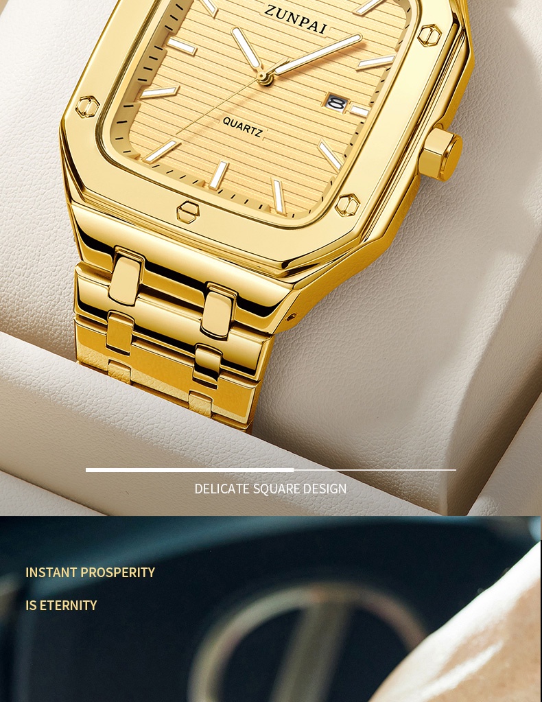 ZUNPAI Men's Watch Original Waterproof Stainless Steel Quartz Analog ...