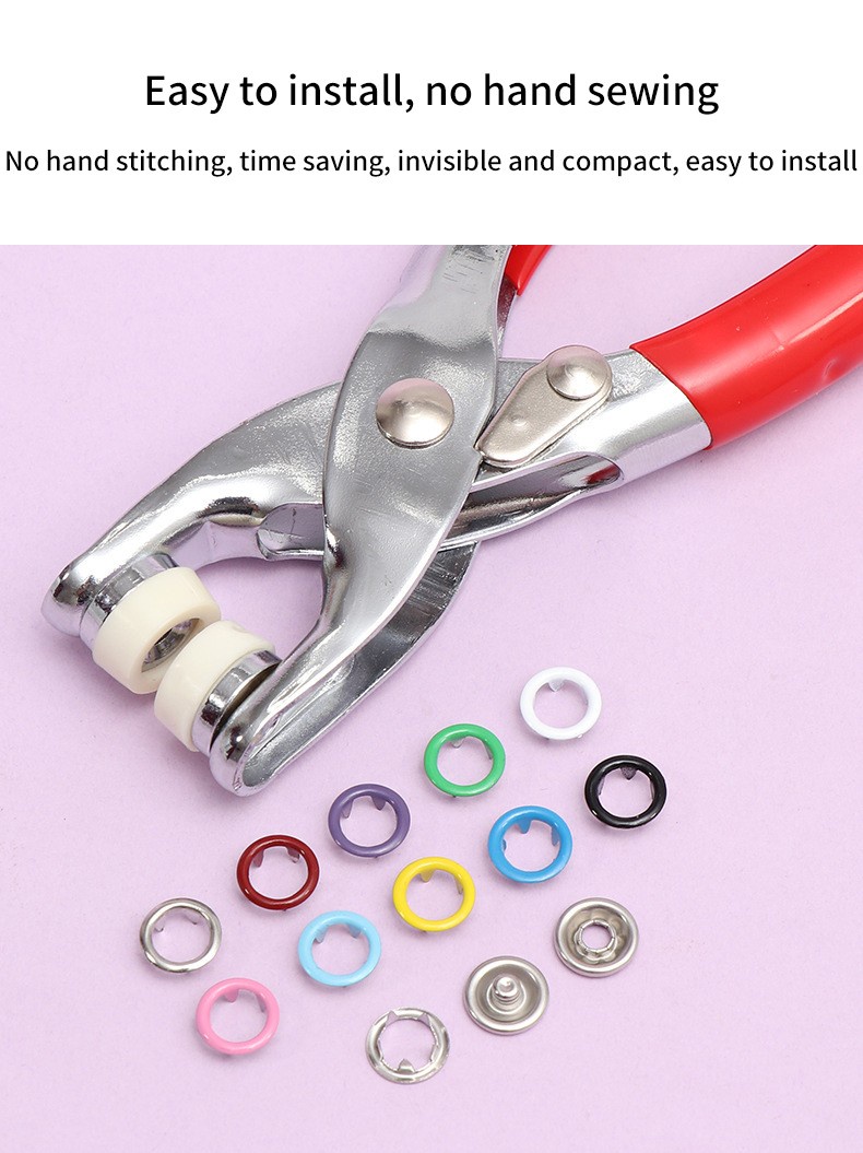 【Ready stock】 Plier Tool 100/200 Set 10 Color Metal Sewing Buttons ...