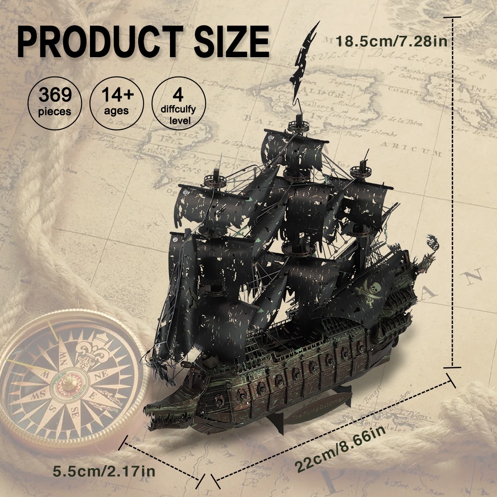 Piececool The Flying Dutchman 3D Metal Model Kits Pirate Ship Gift for ...