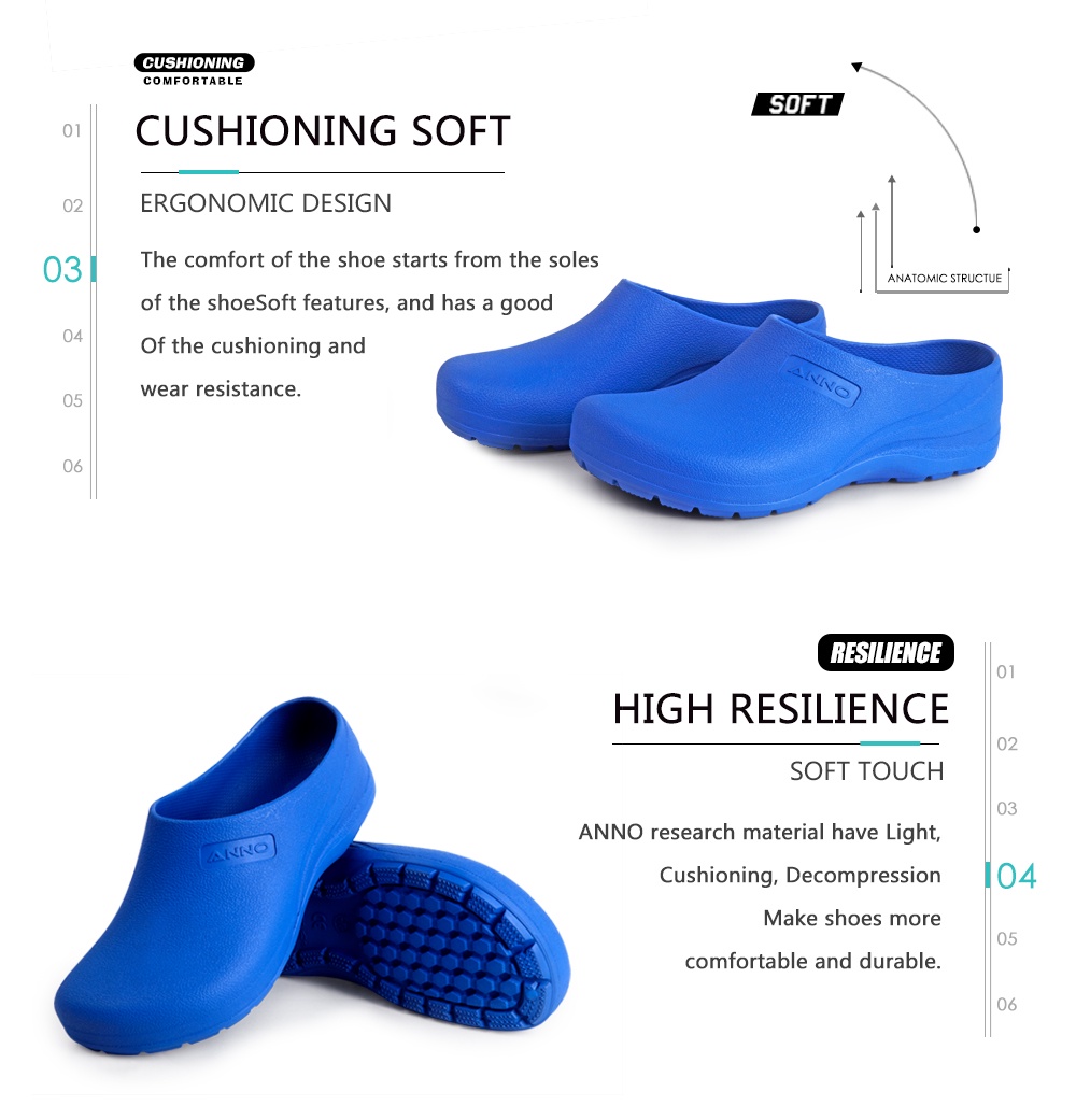ANNO Rubber Nurse Shoes Doctor Ankle Wrap Surgical Clogs Flat Footwear ...