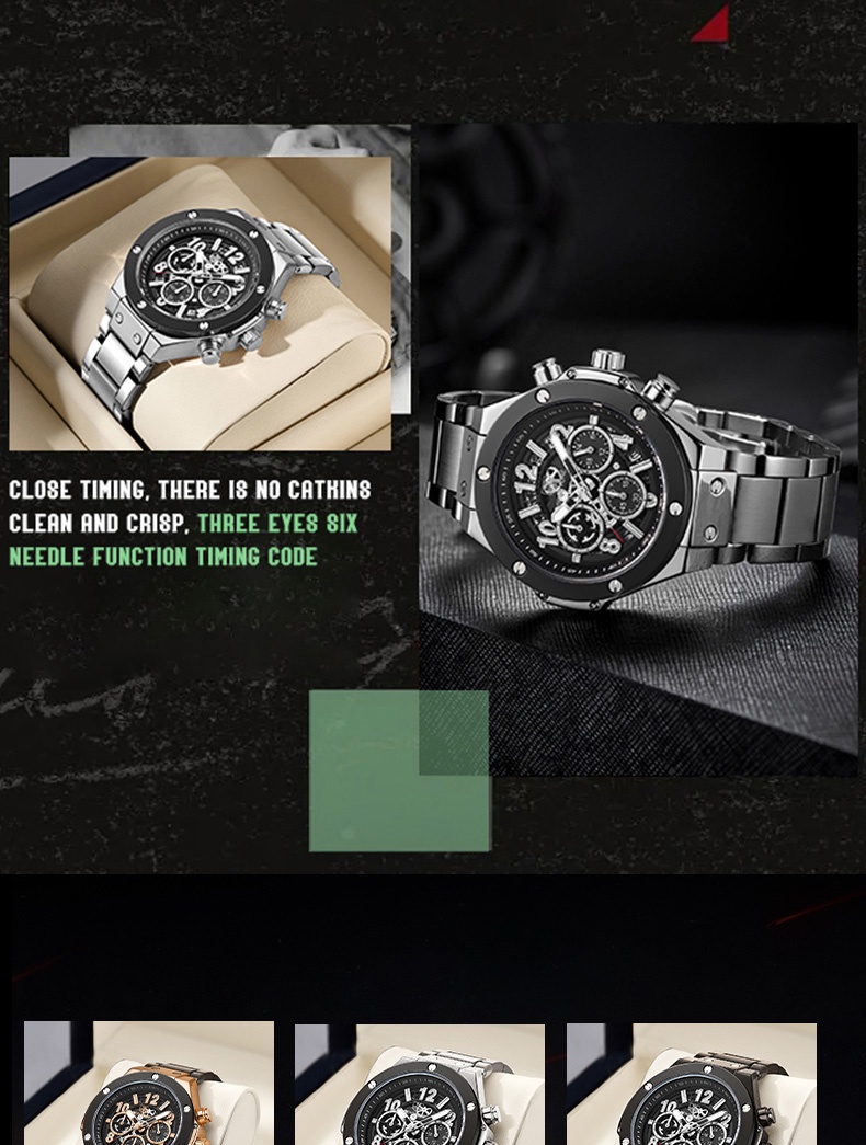 SENSTONE Jam Tangan Lelaki Original Waterproof Stainless Steel Strap ...