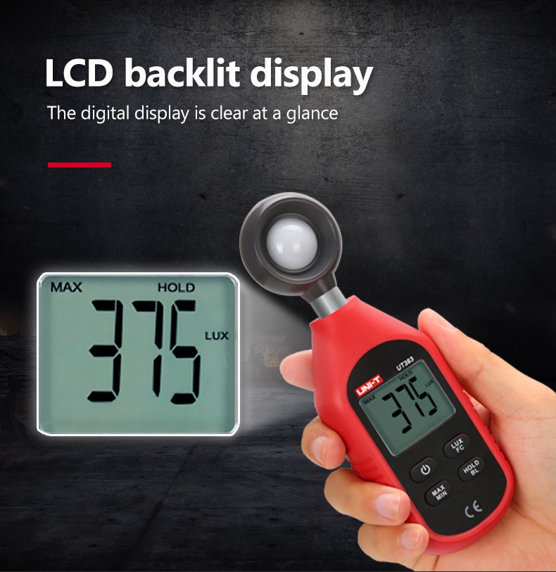 UNI-T UT383 Illuminometer UT383BT Bluetooth Mini Light Meter Lux Meter ...