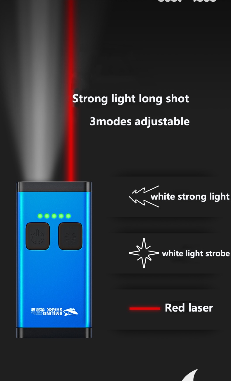 SmilingShark TIP015 Red Laser Pointer led Flashlight Mini Torch light with keychain USB ...