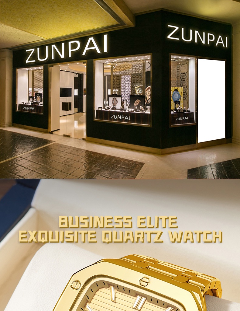 ZUNPAI Men's Watch Original Waterproof Stainless Steel Quartz Analog ...