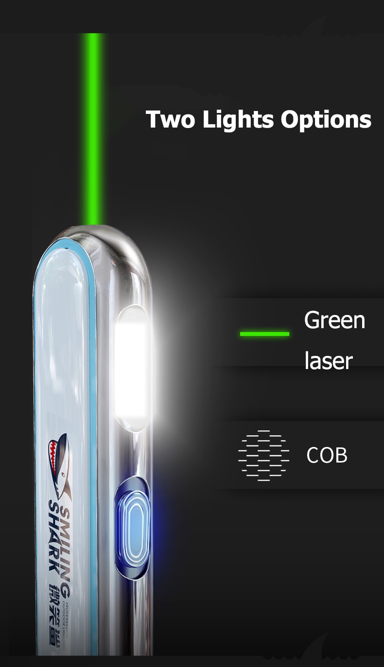 SmilingShark LS308 Green Laser Pointer USB rechargeable laser light COB ...