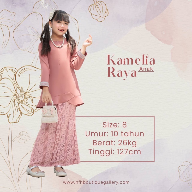 NFH Baju Kurung Kamelia Raya Kids baju raya 2023 sedondon ibu anak nfh boutique gallery | Shopee ...