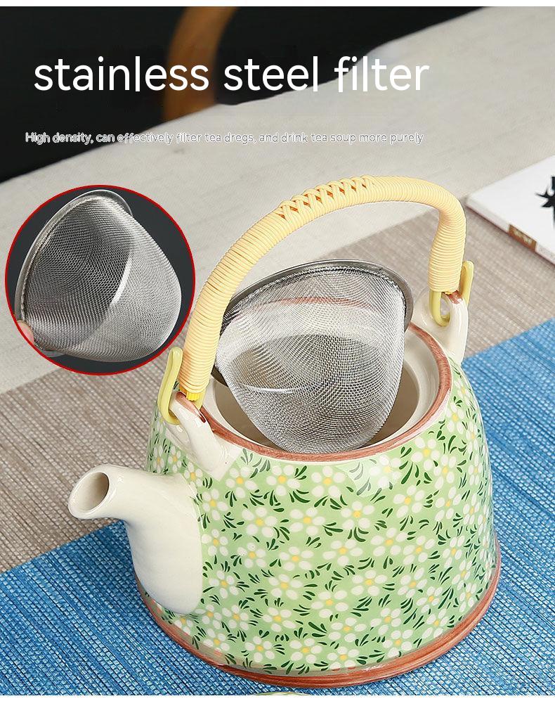 Ceramic household small fresh tea set teapot, restaurant teapot with ...