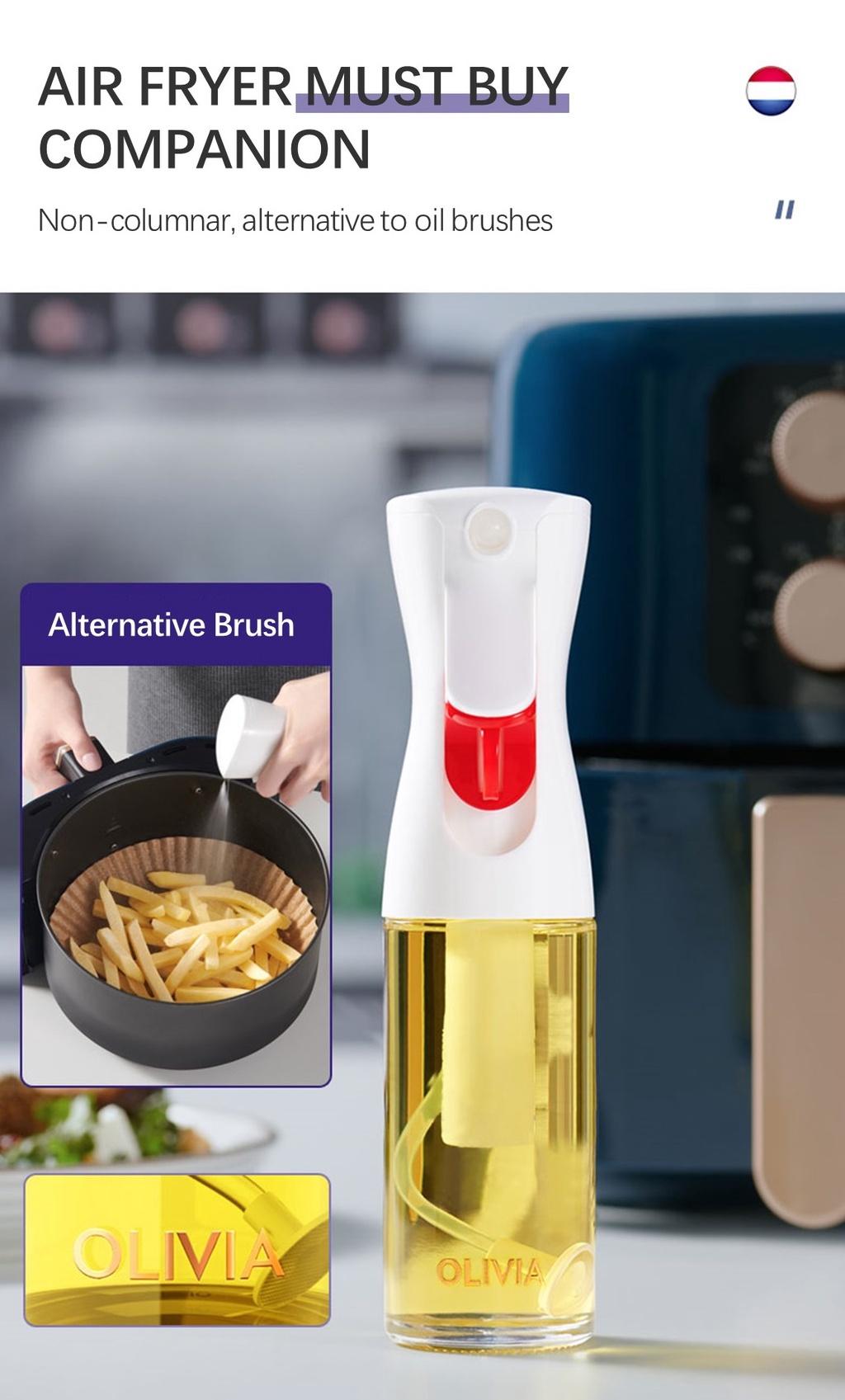 FLAIROSOL Oil Spray Bottle Ultra-Fine Atomization Oil Spray Bottle for ...