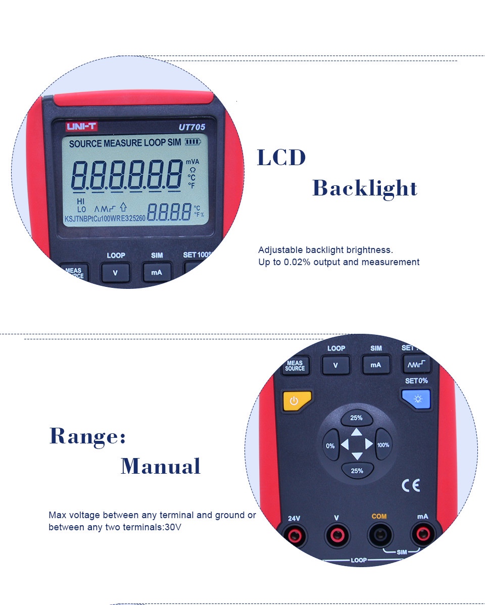 UNI-T UT705 Handheld loop Calibrator for loop calibration and repair variable current/DC Voltage ...
