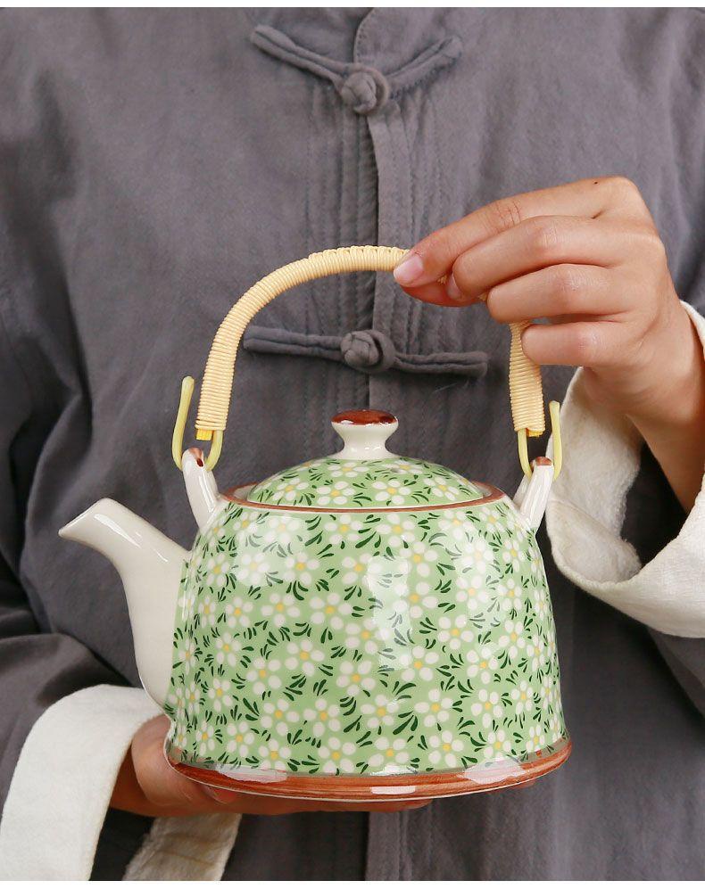 Ceramic household small fresh tea set teapot, restaurant teapot with ...