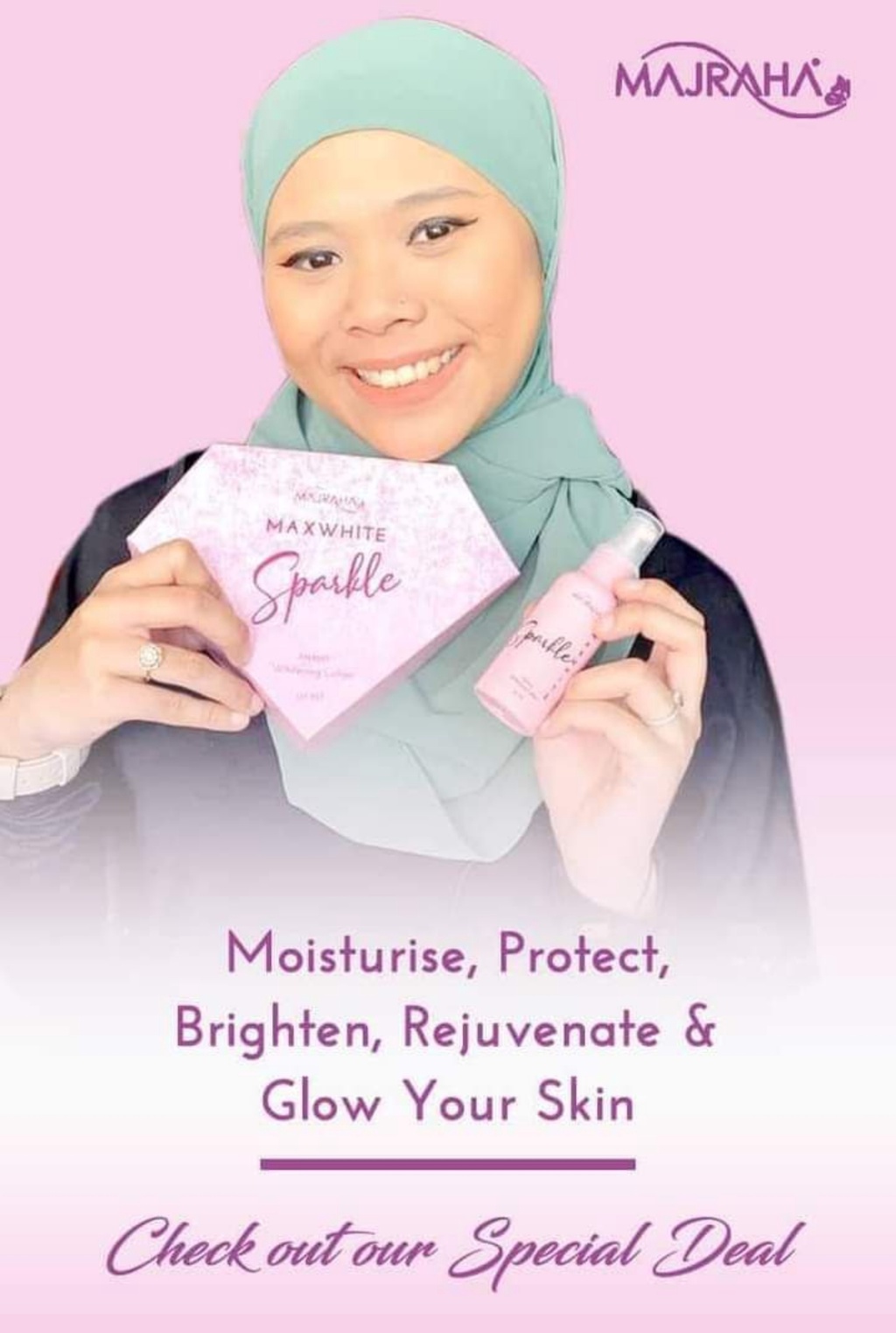 [FREE MAKEUP BAG] MAJRAHA MAXWHITE SPARKLE Losyen Kulit Cerah Putih ...