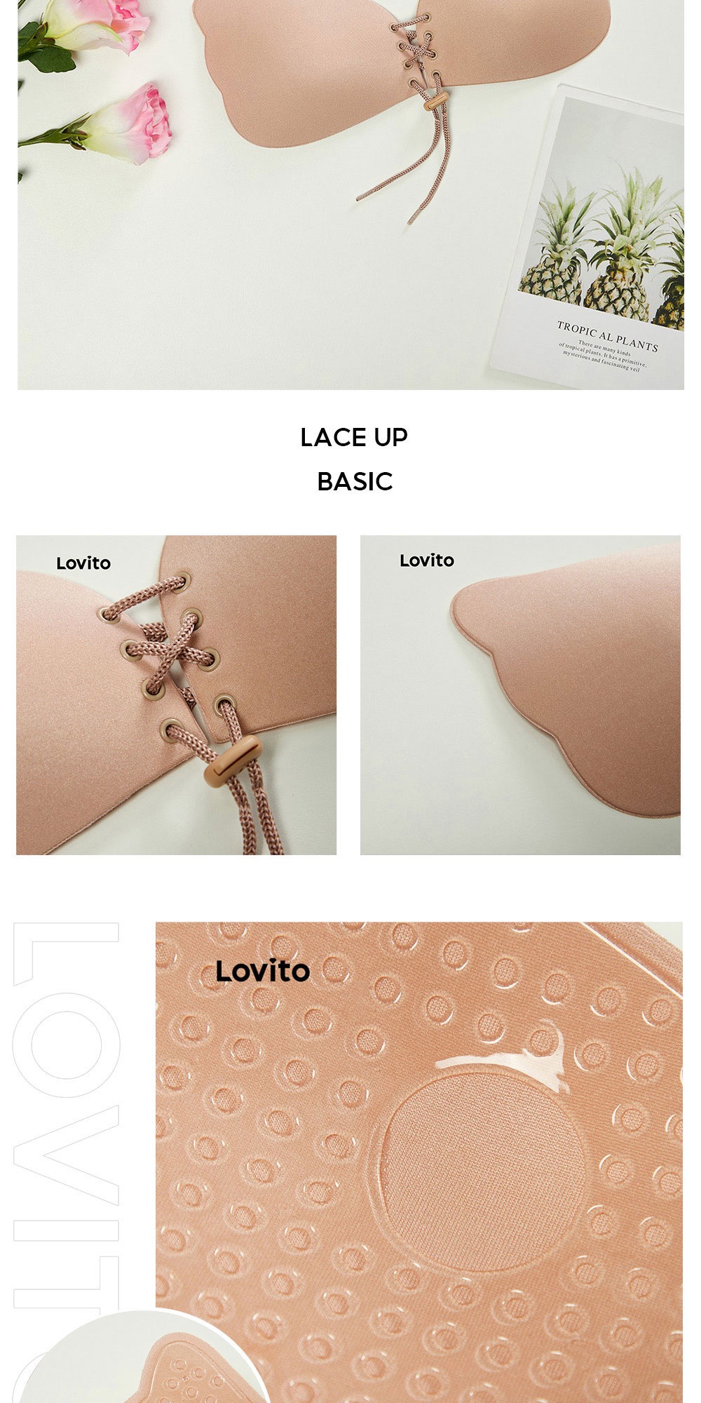 Lovito 2PCS Plain Casual Basic Lace Up Drawstring Design Self Adhesive ...