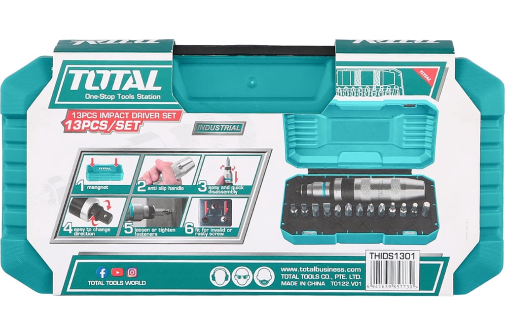 Total 13 Pcs Impact Driver Set THIDS1301 | Shopee Malaysia