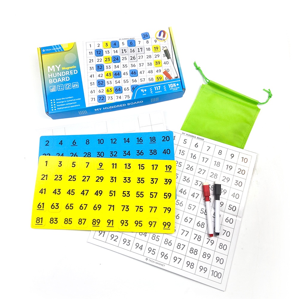 1-100 Magnetic Hundred Number Board Mathematical Teaching Aid ...