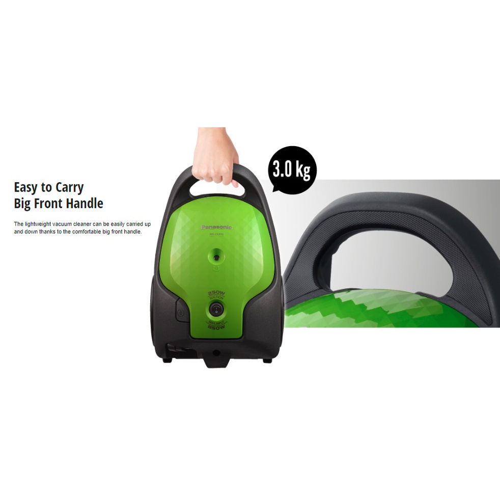 PANASONIC MC-CG370 Bagged Vacuum Cleaner 850W MC-CG370GV47 Lightweight ...