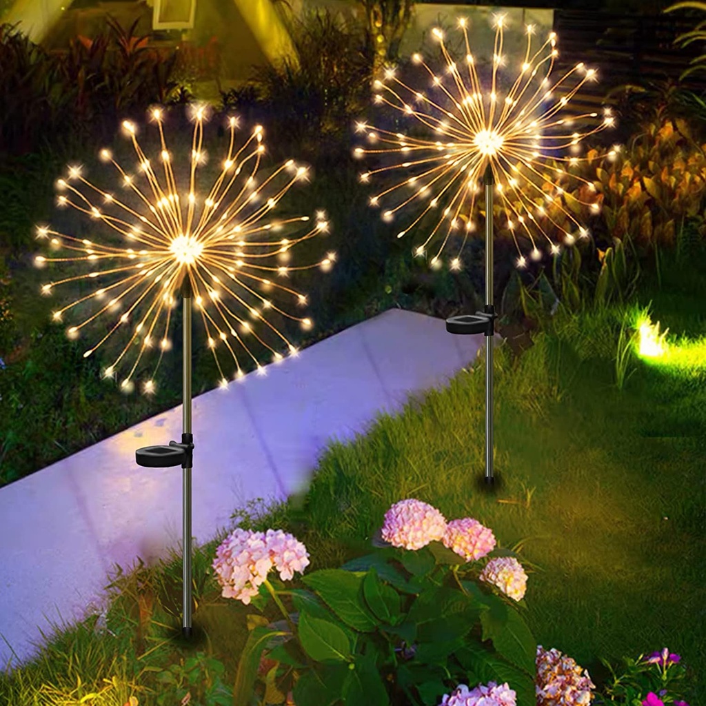 Outdoor Solar Fireworks Light 90LED/120/150LED 2 Modes Lampu RAYA ...