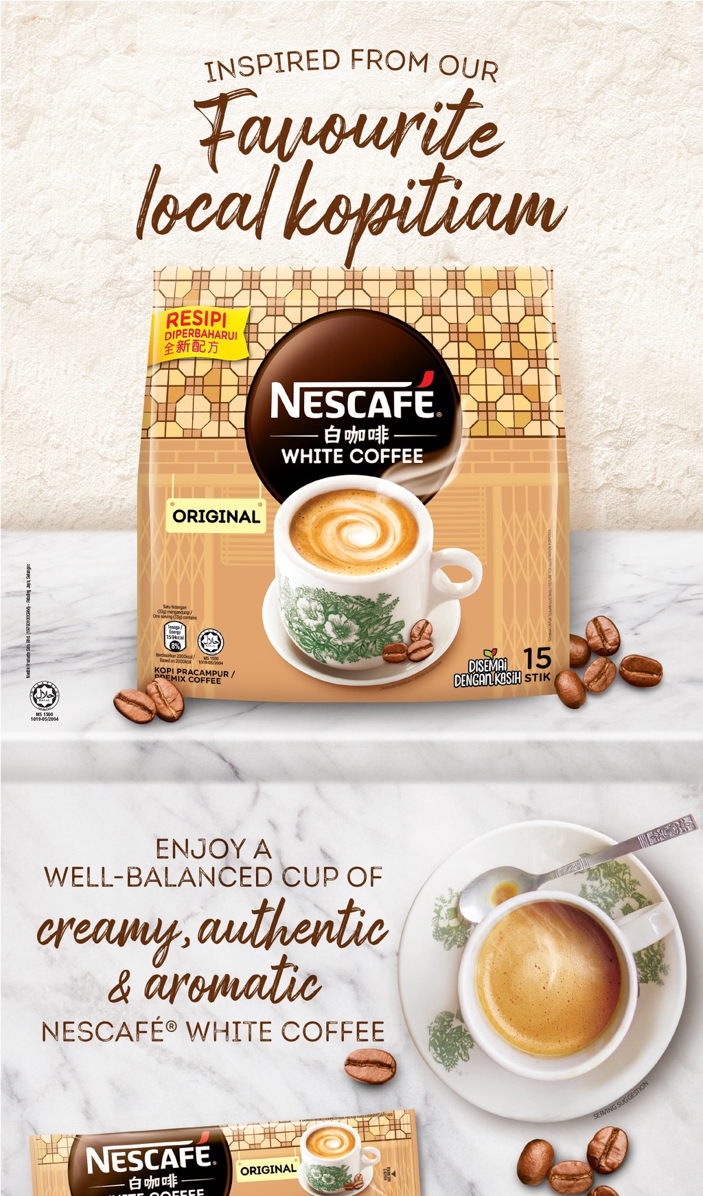 NESCAFÉ White Coffee Strong & Creamy Coffee Mix, 15 Sticks 36g | Shopee ...