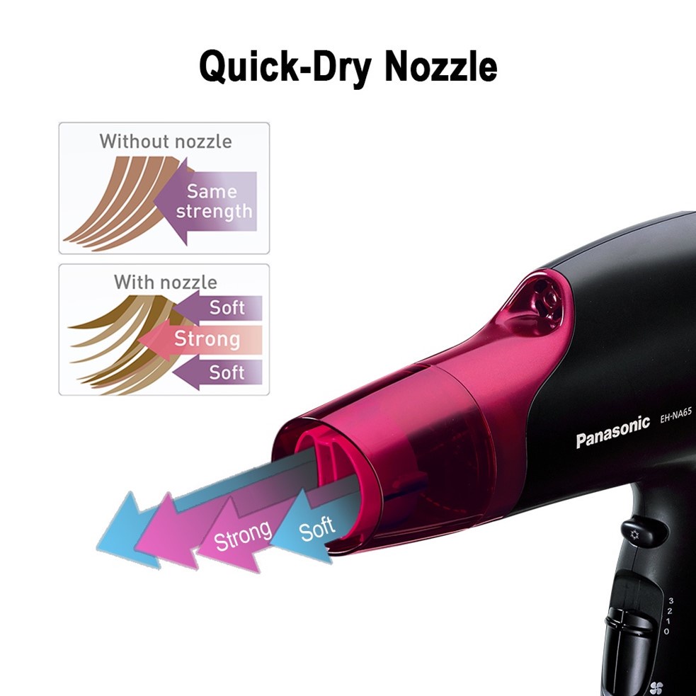 PANASONIC Hair Dryer Nanoe EH-NA65 Moisture EH-NA65-K655 Quick Dry ...