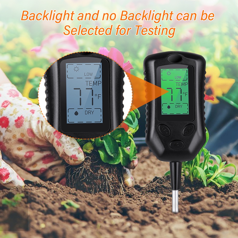 4-in-1 Soil Meter PH/Moisture/Sunlight/Temperature Humidometer Acidity ...