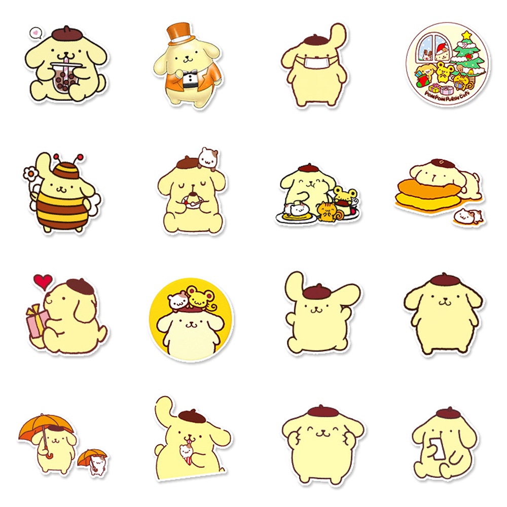MUYA 50pcs Sanri Pom Pom Purin Stickers Waterproof Cartoon Vinyl ...