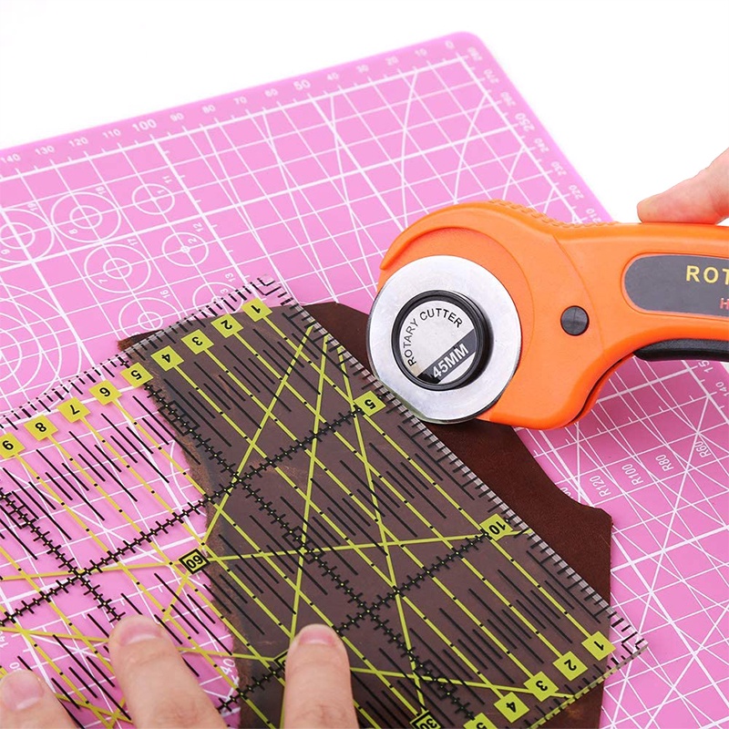 45mm Rotary Cutter Set Leather Craft Cutting Tool with Ergonomic Handle ...