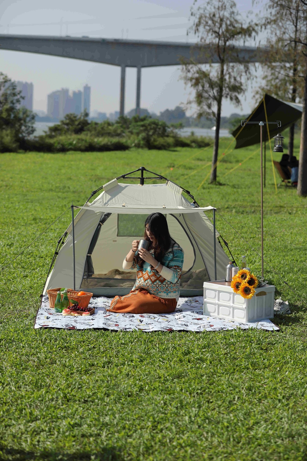 CAMEL CROWN Outdoor tent 2 ~ 3 people automatic tent rainfall sunscreen tent portable folding ...