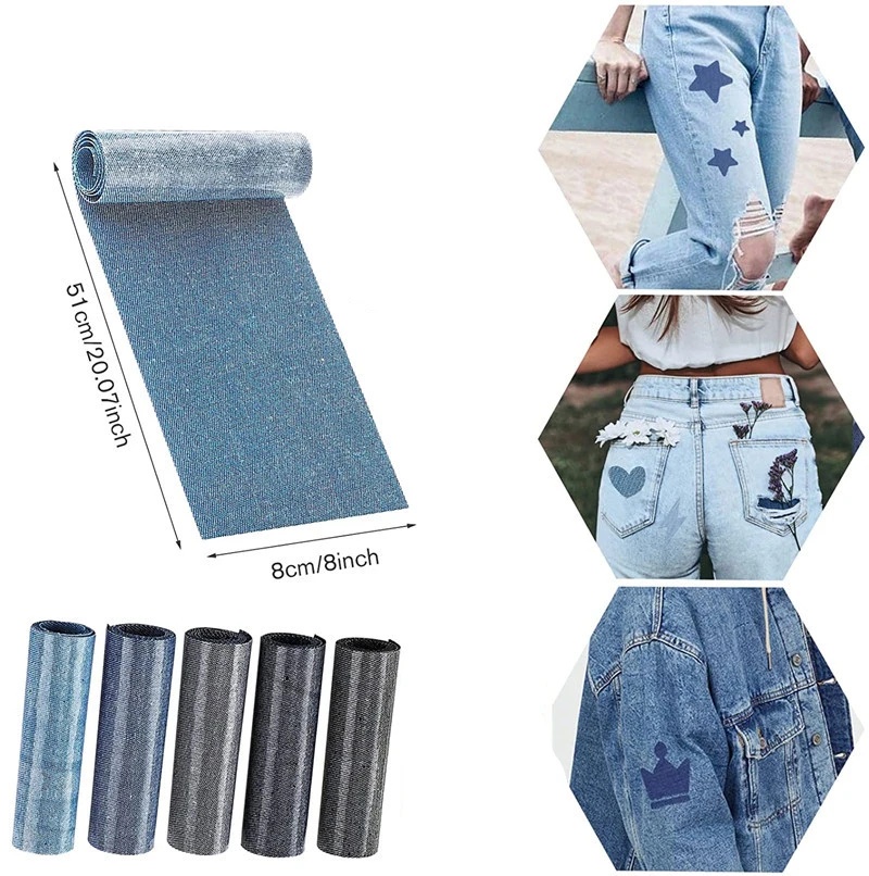 🔥【Ready stock】🔥 Denim patch, inside and outside ironing patch, jeans ...