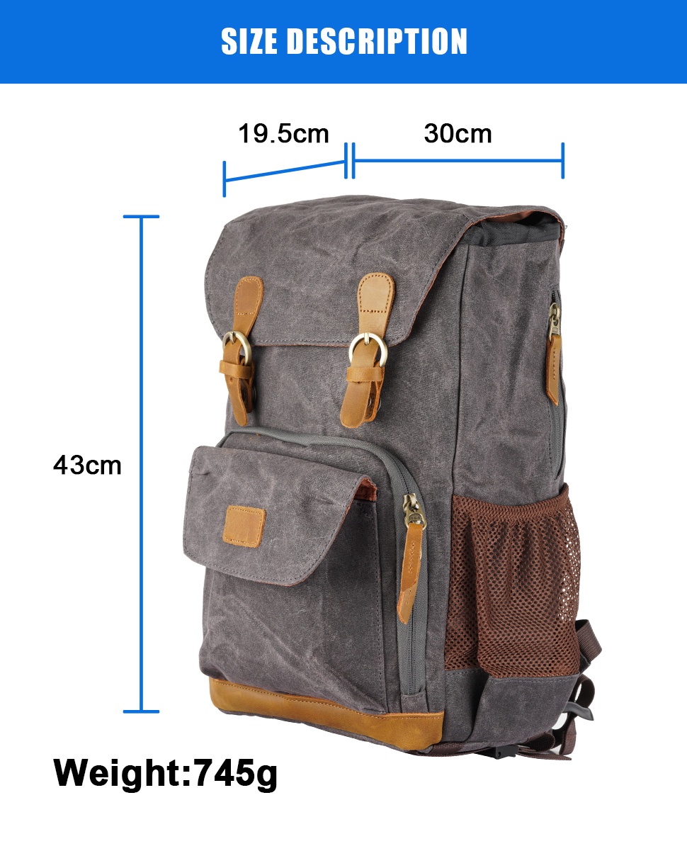 Selens Multi-functional Camera Backpack Vintage 15 inch Laptop Bag SLR ...