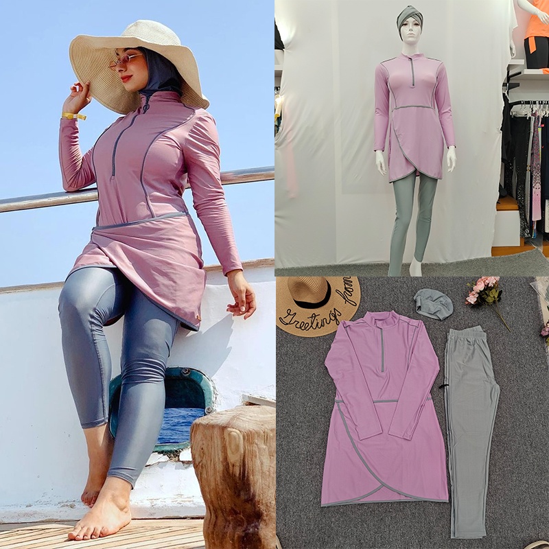 Motive Force Women Rash Guard Swimsuits Modest Muslim Swimwear ...