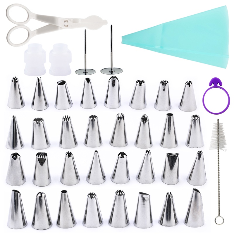 42pcs Pastry Bags Nozzles Converter Set Dessert Confectionery Cake ...