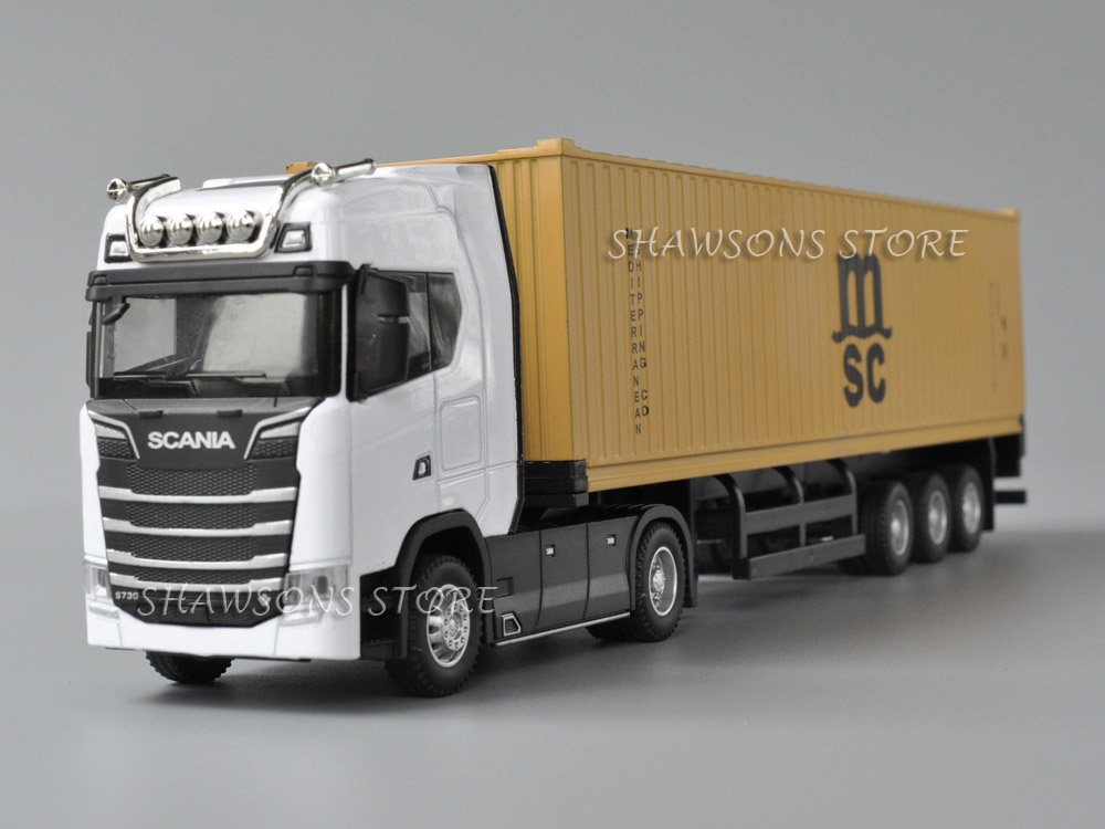 1:50 Scale Diecast Model Truck Toys Scania S730 Tractor With Container ...