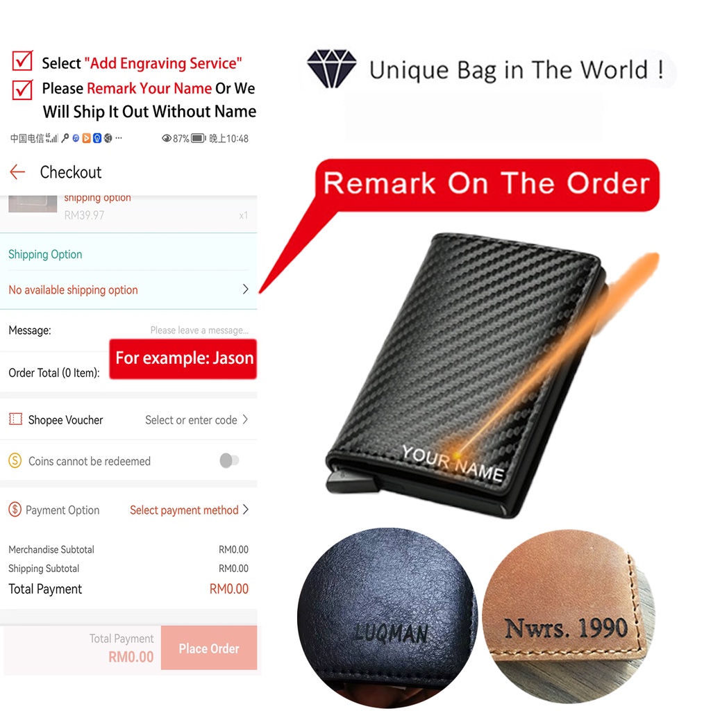 Men Wallet Rfid Cardwallet Card Holder Wallet Mini Slim Wallet PU ...
