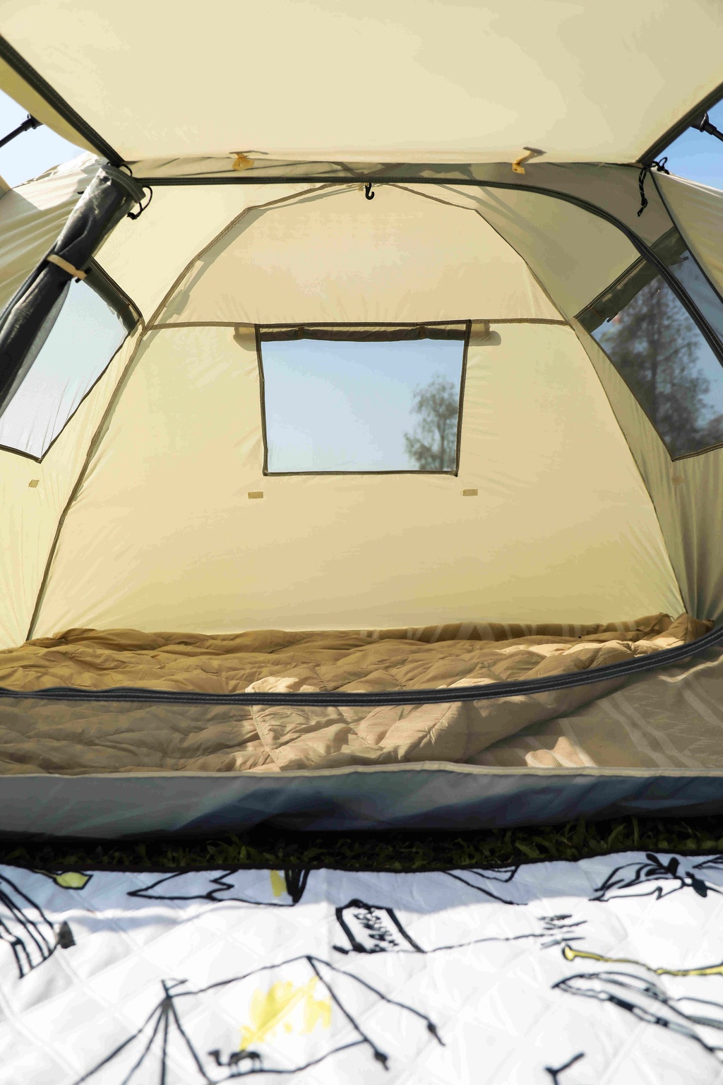 CAMEL CROWN Outdoor tent 2 ~ 3 people automatic tent rainfall sunscreen tent portable folding ...