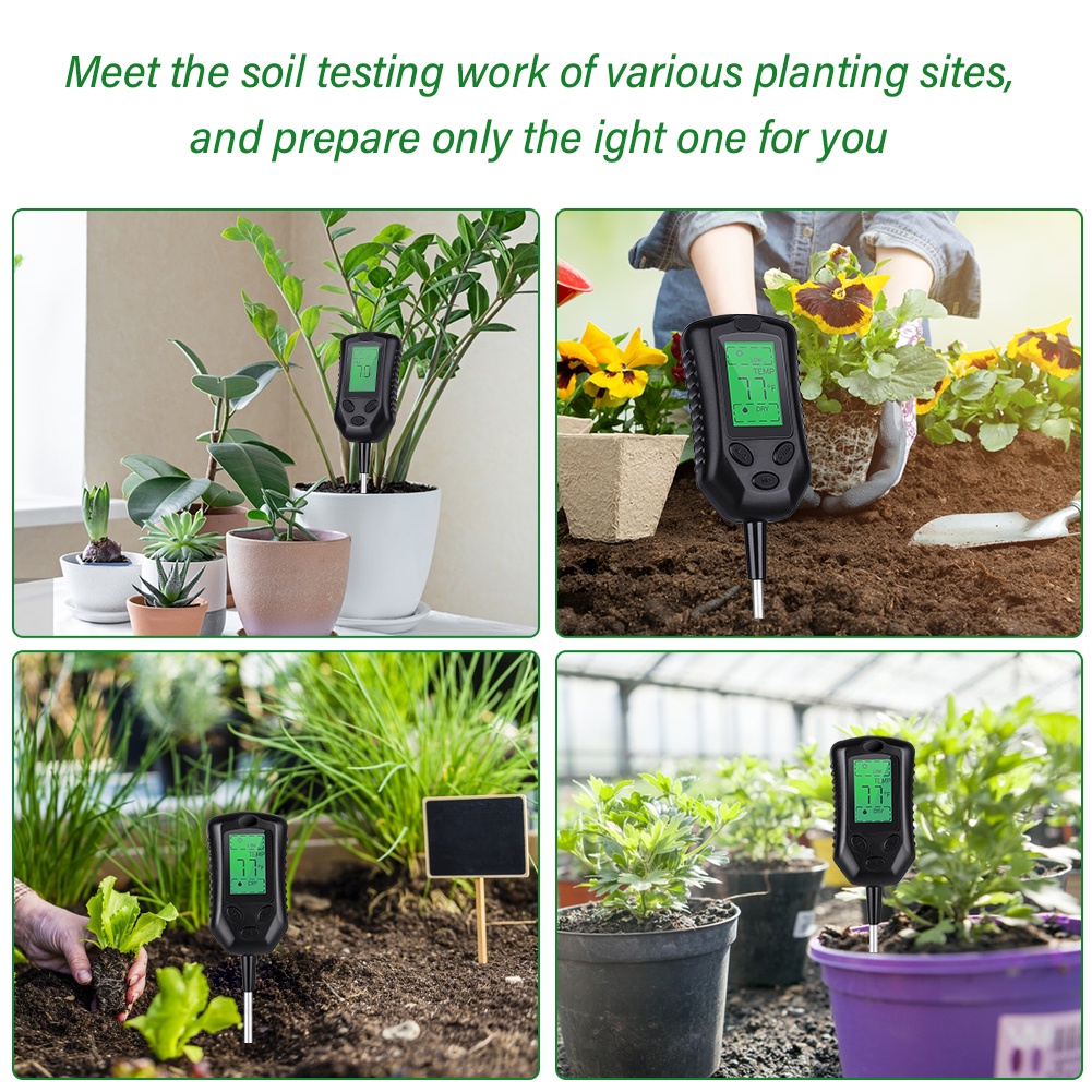 4-in-1 Soil Meter PH/Moisture/Sunlight/Temperature Humidometer Acidity ...
