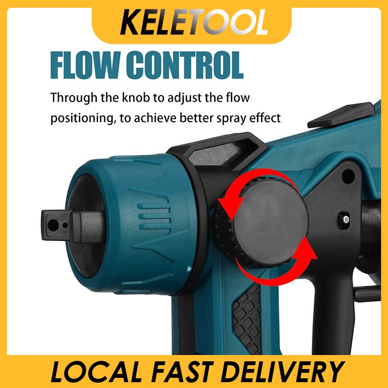 keletool 388V Cordless Electric Spray Gun Woodworking Paint Sprayer ...