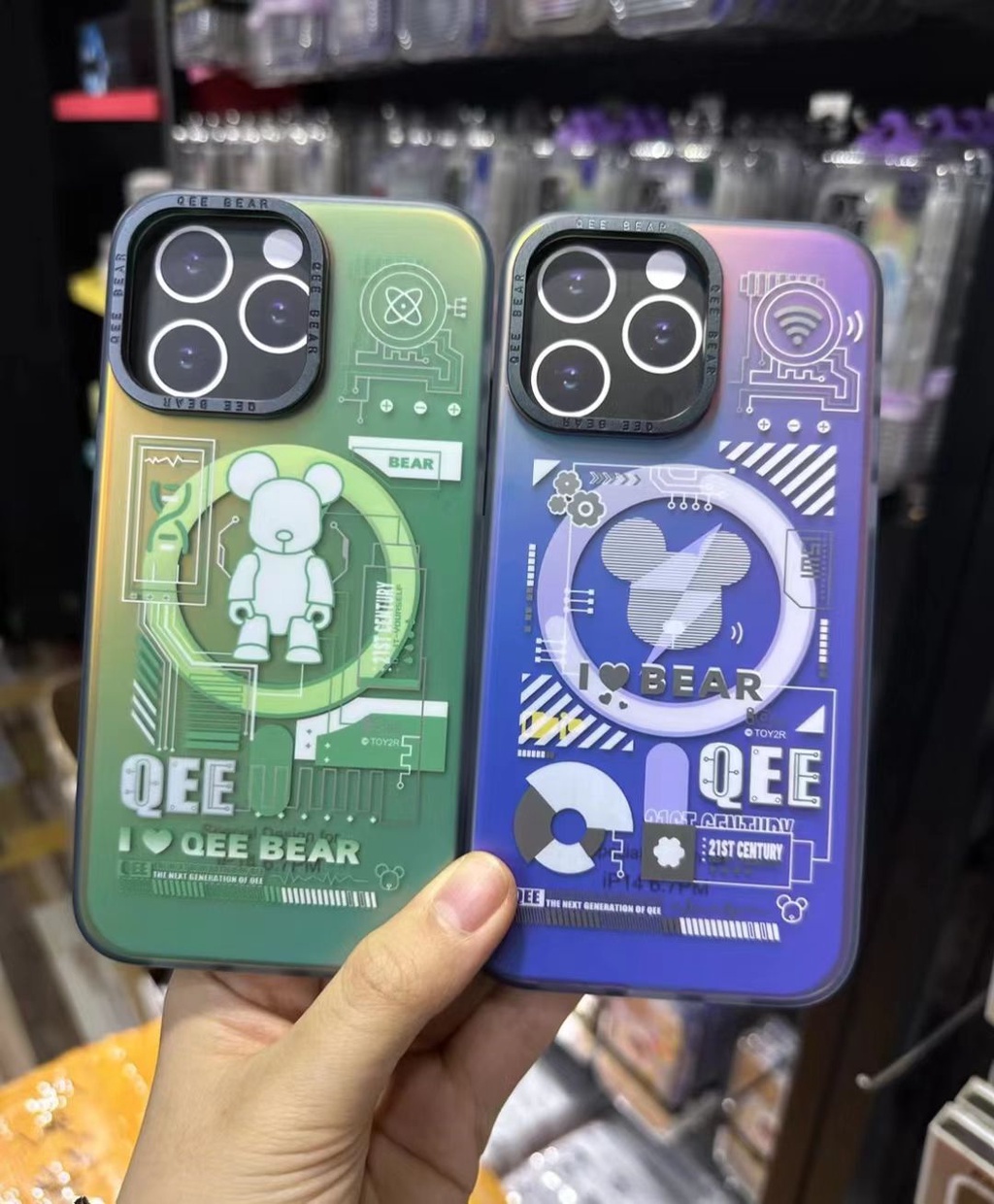 Qee flowing gradient color magnetic case compatible for iPhone 14 15 ...