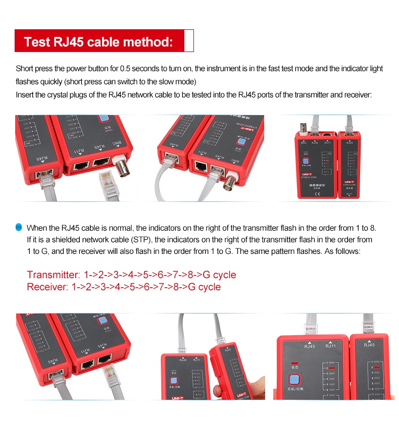 UNI-T UT681L UT681C UT681HDMI RJ45 RJ11 Network Cable Tester Ethernet ...