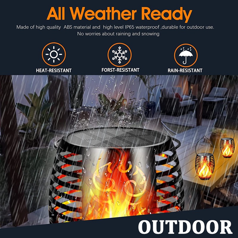 33LED 4pack solar light flashlight flashlight blinking flame light ...