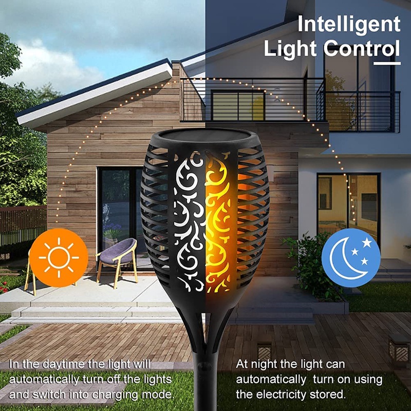 96LED solar light flashlight flashlight blinking flame light outdoor ...
